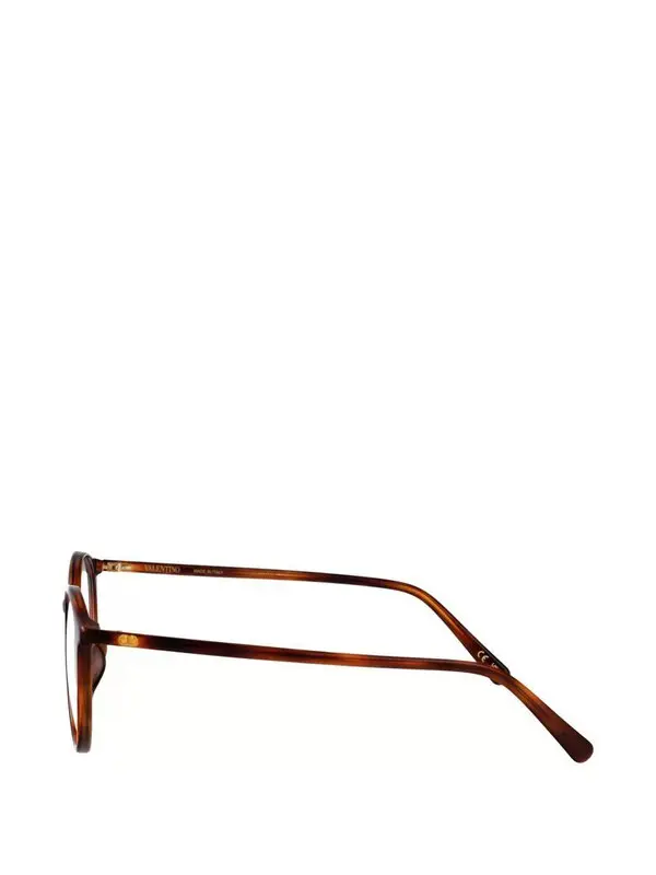 Valentino Garavani Tortoiseshell-effect Round Frame Glasses - Brown
