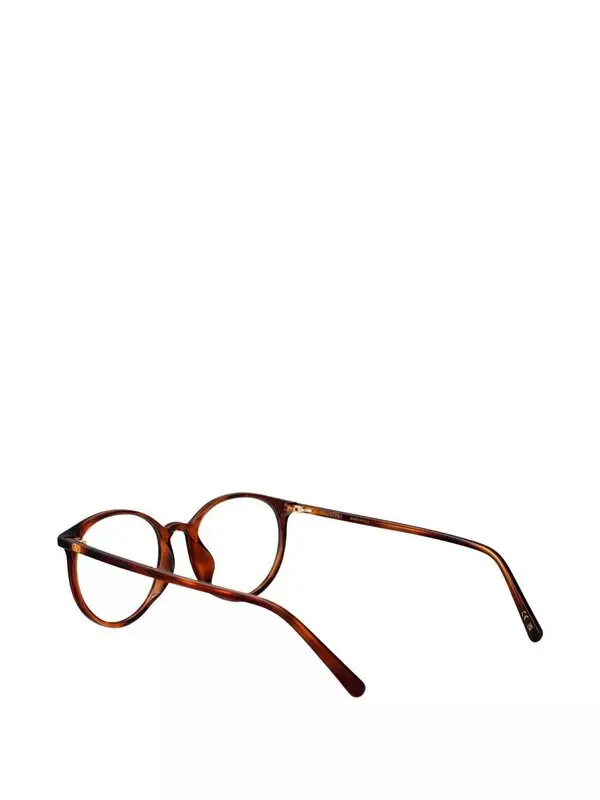 Valentino Garavani Tortoiseshell-effect Round Frame Glasses - Brown