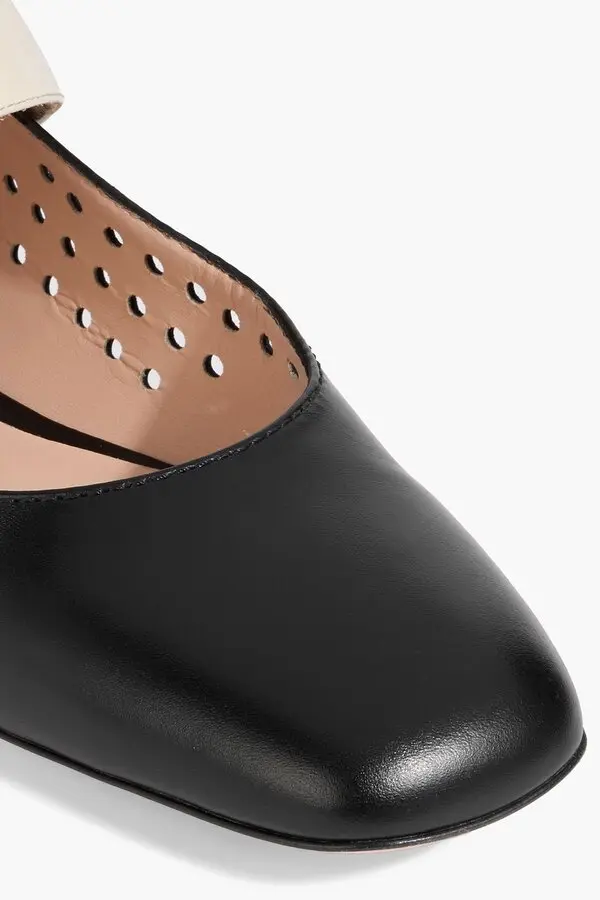 Bally Benika Perforated Glossed-leather Mary Jane Flats