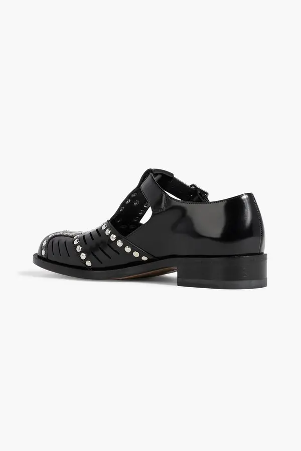 Bally Spiegel Studded Glossed-leather Sandals - Black