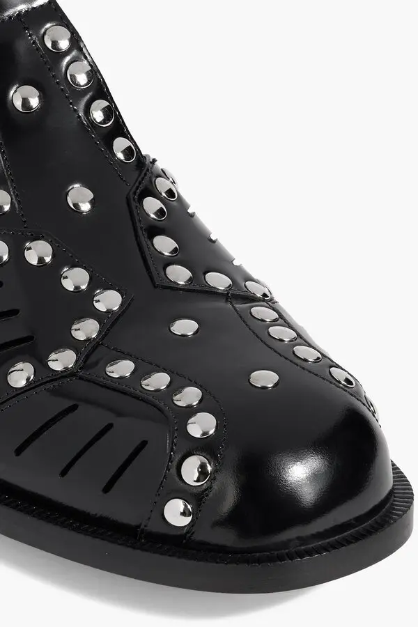 Bally Spiegel Studded Glossed-leather Sandals - Black