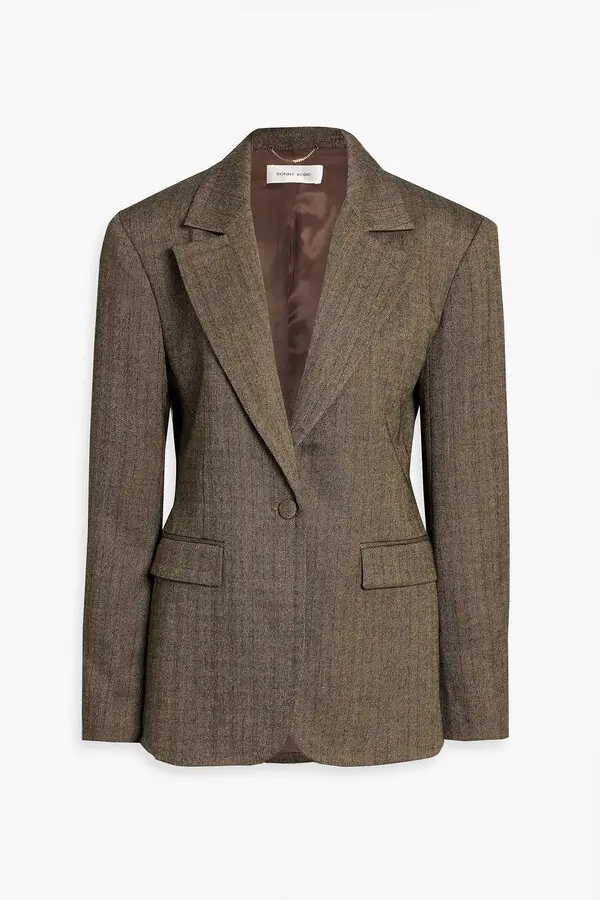 Ronny Kobo Birch Herringbone Tweed Blazer