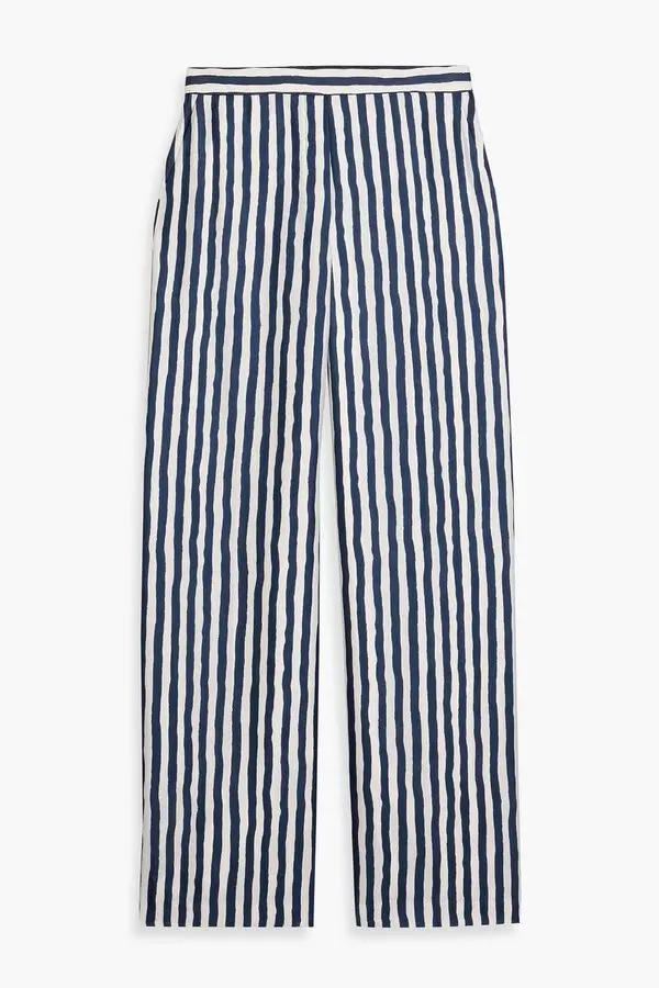Theory Striped Silk-twill Wide-leg Pants