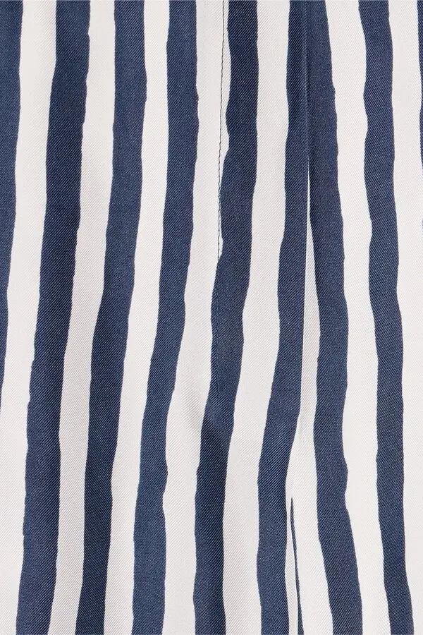 Theory Striped Silk-twill Wide-leg Pants