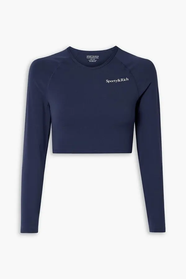 SPORTY & RICH Serif Cropped Stretch Top