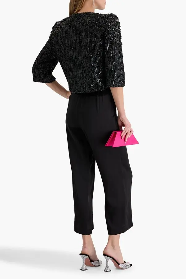 Jenny Packham Gaia Embellished Tulle Jacket - Black