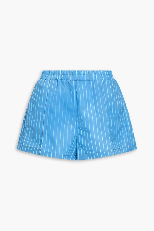 Staud Taurus Striped Twill Shorts - Azure