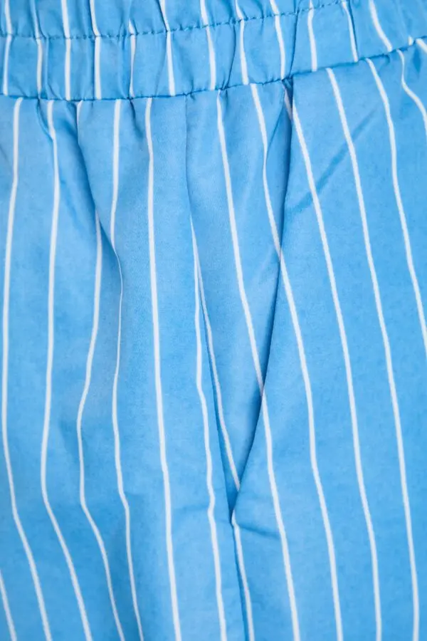 Staud Taurus Striped Twill Shorts - Azure