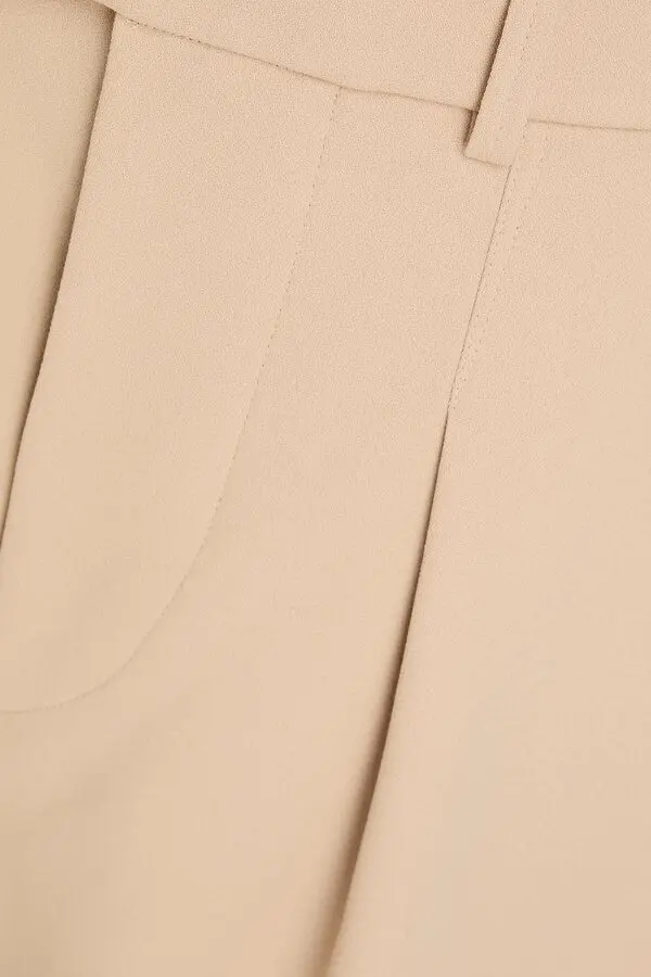 Wardrobe.NYC Hailey Bieber Pleated Wool-crepe Wide-leg Pants - Beige
