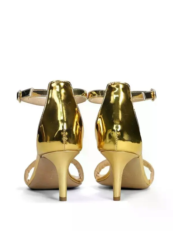 FABIO RUSCONI Metallic Effect Ankle Strap Sandals - Gold