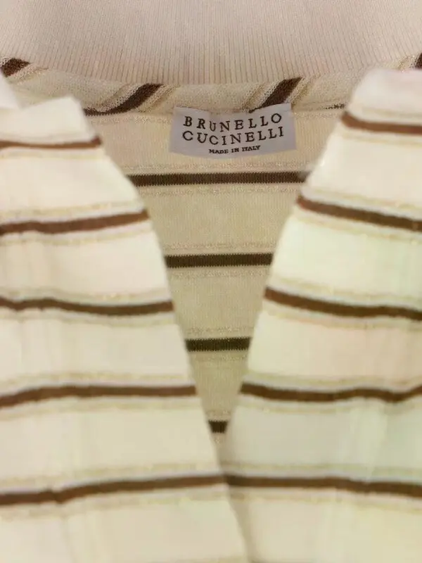 Brunello Cucinelli Striped Polo Top