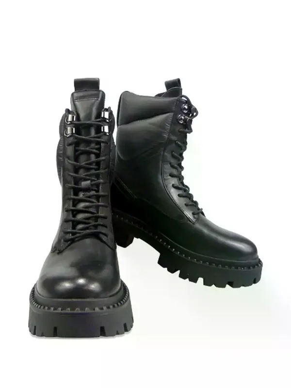 Ash Padded Lace-up Combat Boots