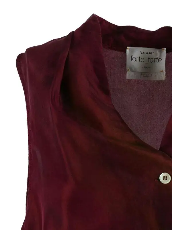 FORTE_FORTE Silk Habotai V-neck Top