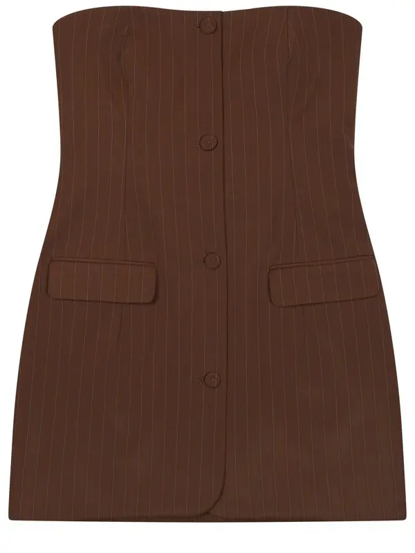 JEAN PAUL GAULTIER Pinstripe Mini Dress - Brown