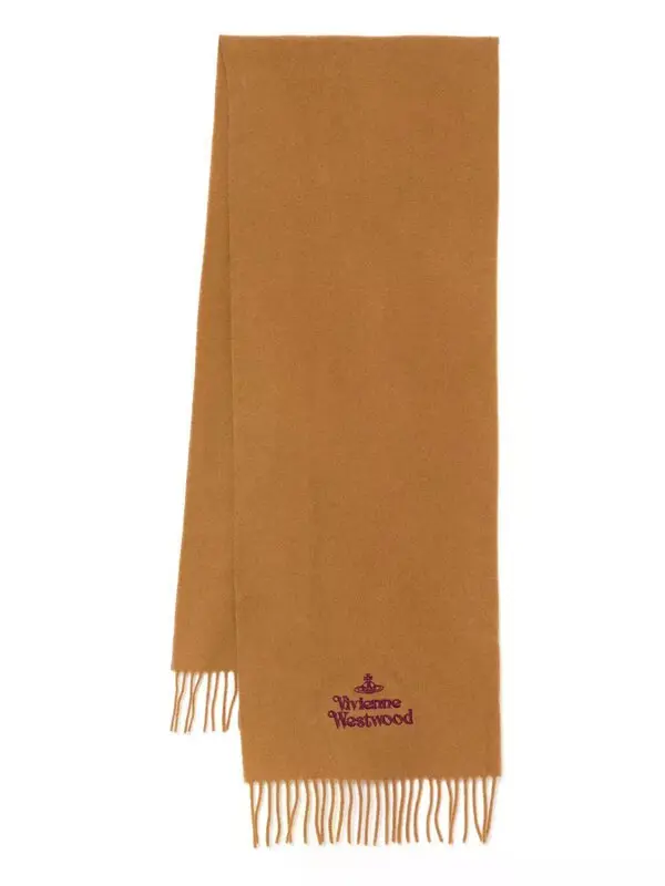 VIVIENNE WESTWOOD Embroidered Scarf - Brown