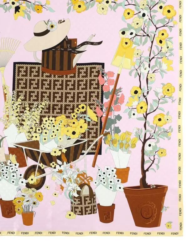 Fendi Foulard " Gardening - Pink