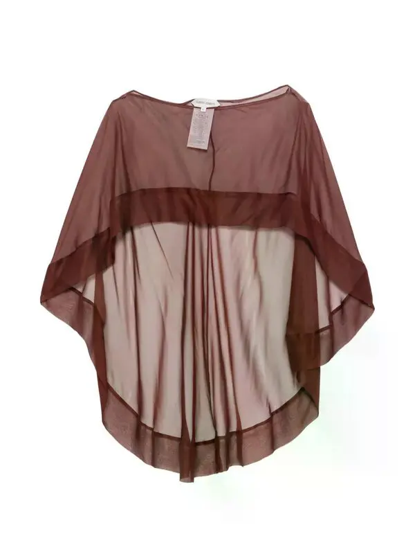 Alberta Ferretti Sheer Ruffled Cape