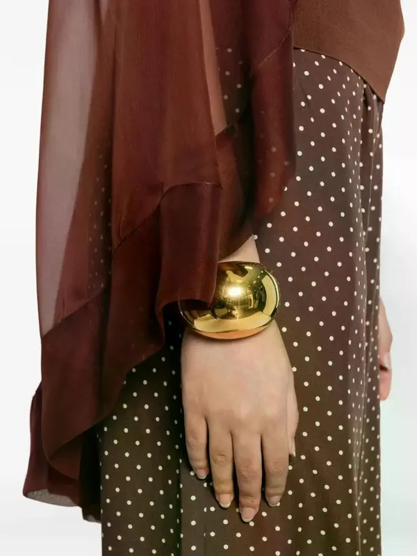 Alberta Ferretti Sheer Ruffled Cape