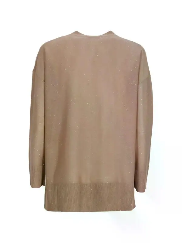 KANGRA Sequin Embellished V-neck Cardigan