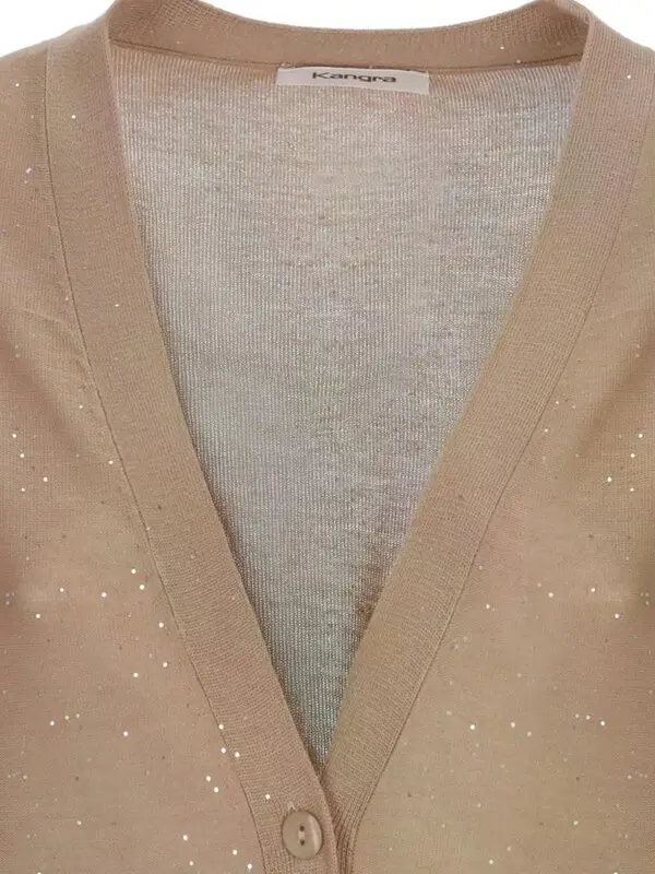 KANGRA Sequin Embellished V-neck Cardigan