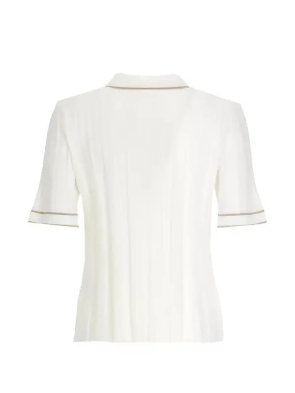 KANGRA Ribbed Knit Contrast Trim Shirt