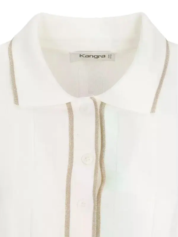 KANGRA Ribbed Knit Contrast Trim Shirt