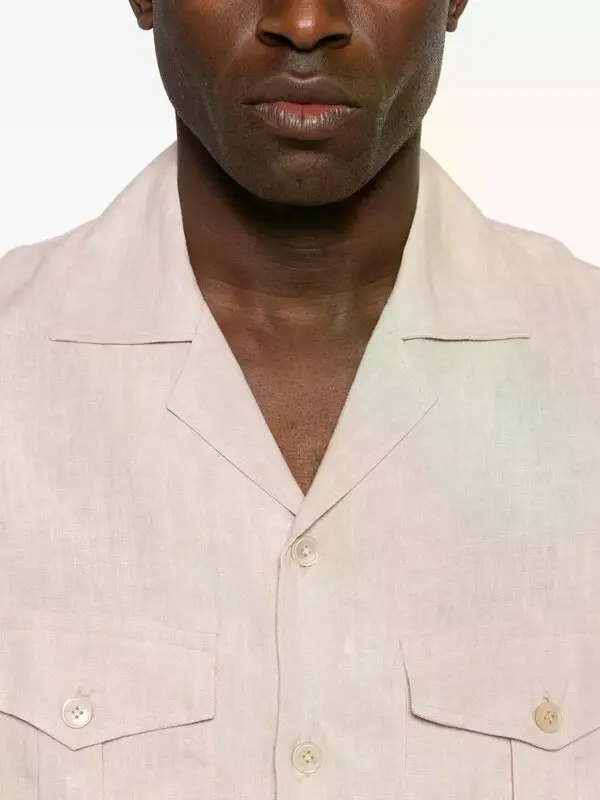 Eleventy Linen Pocket Shirt - Pink