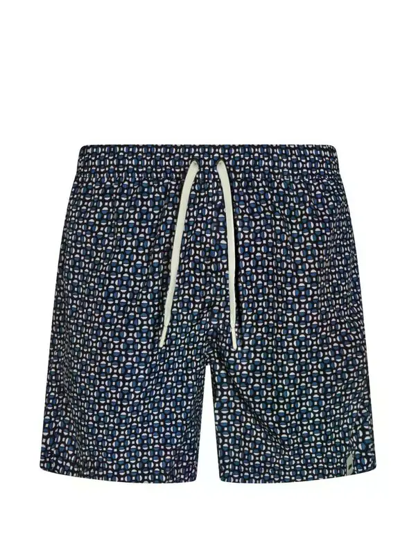 Altea Geometric Print Swim Shorts - Blue