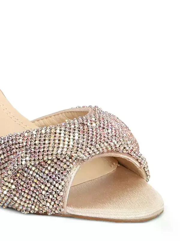 TWENTY FOURHAITCH Crystal-embellished Stiletto Mules - Neutrals