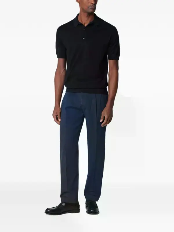 SANTANIELLO Pleated Cotton Trousers
