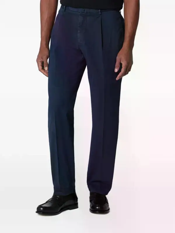 SANTANIELLO Pleated Cotton Trousers