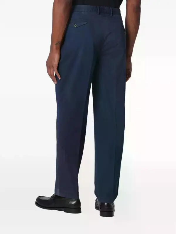 SANTANIELLO Pleated Cotton Trousers