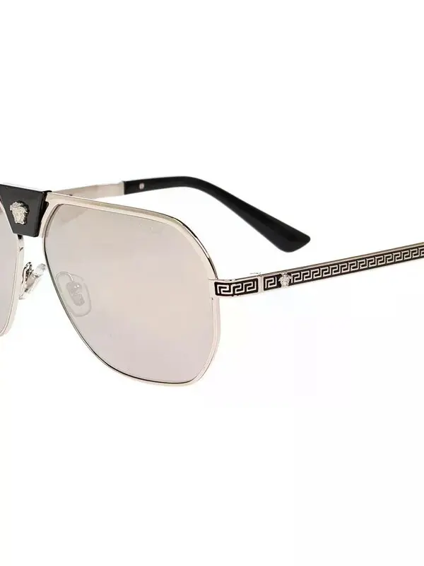 Versace Greca Detail Pilot Frame Sunglasses