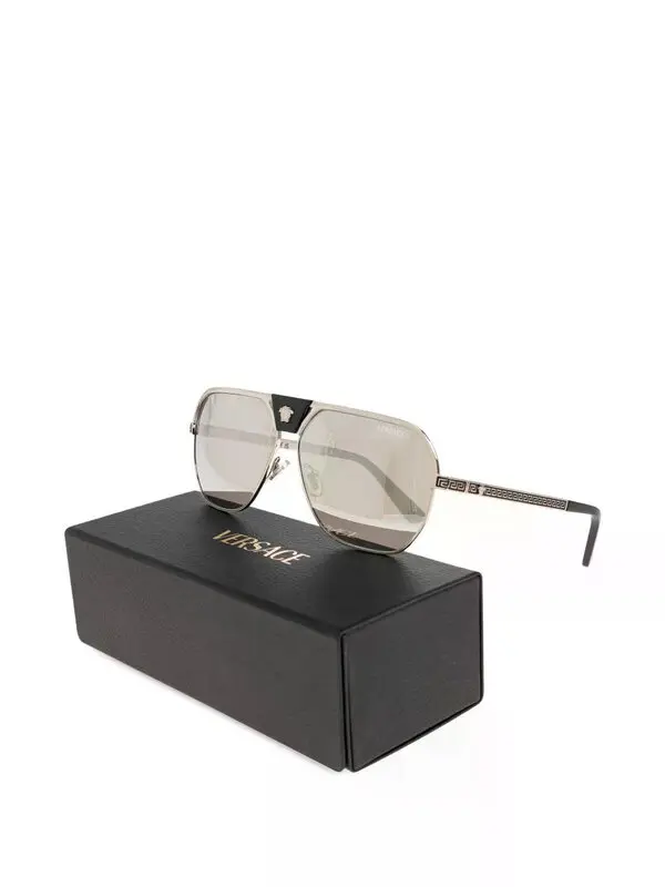 Versace Greca Detail Pilot Frame Sunglasses