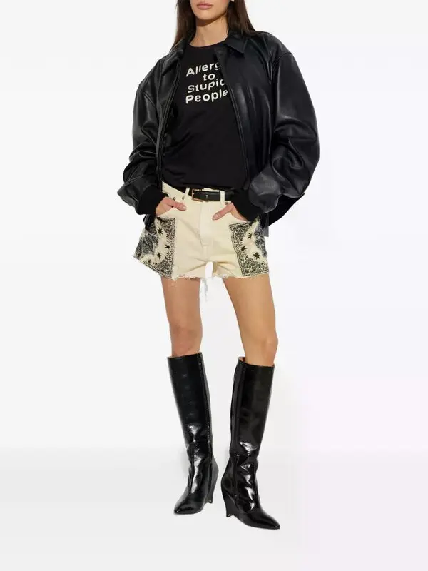 R13 Slogan Print Crewneck T-shirt