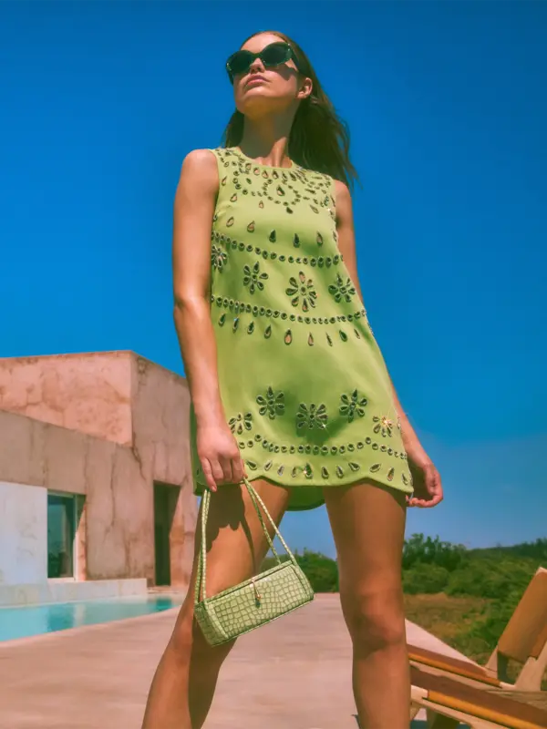 Alexis Adilyn Scalloped Mini Dress - Green