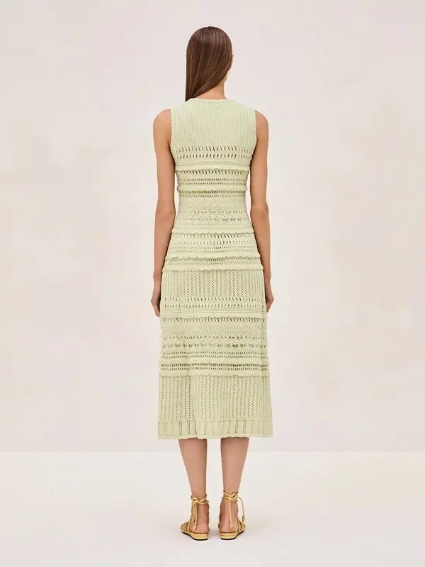 Alexis Madie Crochet Midi Dress - Mint
