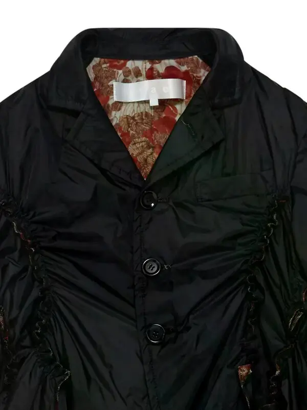 COMME DES GARÇONS TAO Ruffled-trim Ruched Button-down Jacket