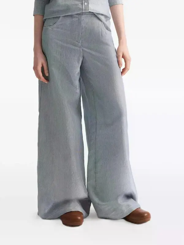 TWP Dillon Pinstriped Wide-leg Trousers
