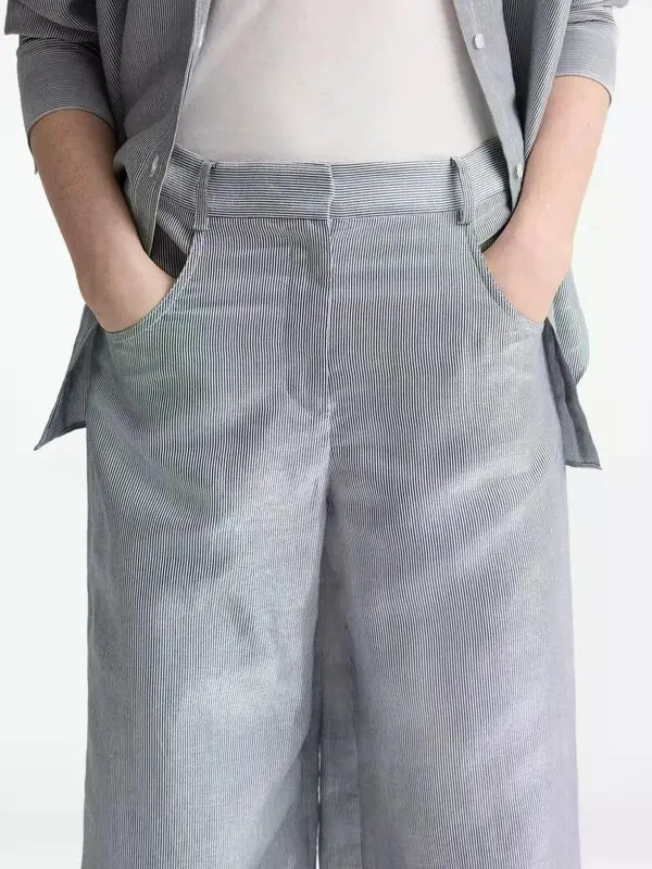 TWP Dillon Pinstriped Wide-leg Trousers