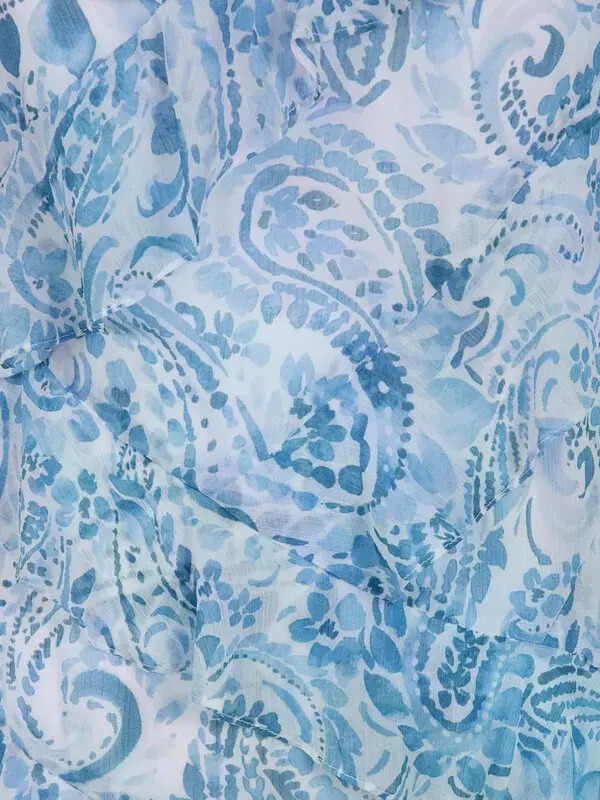 Ralph Lauren Paisley-print Tiered Ruffled Mini Dress - Blue