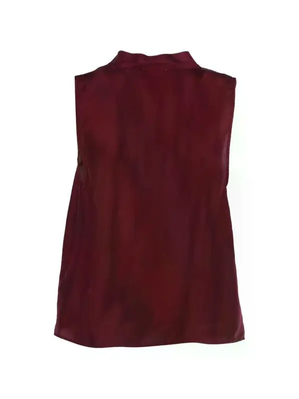 FORTE_FORTE Silk Habotai V-neck Top - Red