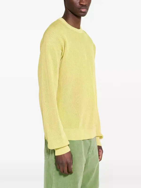 Auralee Rib-knit Cotton Crew Neck Sweater