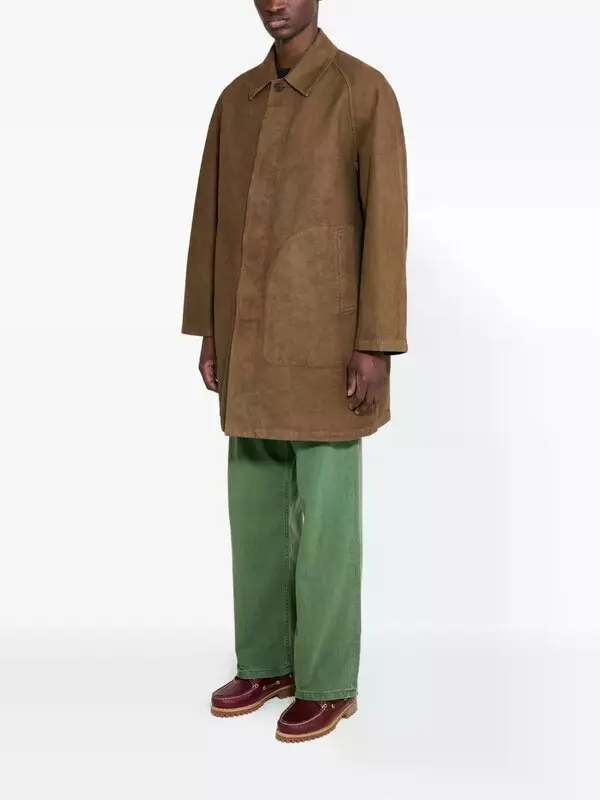 Auralee Garment-dyed Heavy Twill Coat - Brown