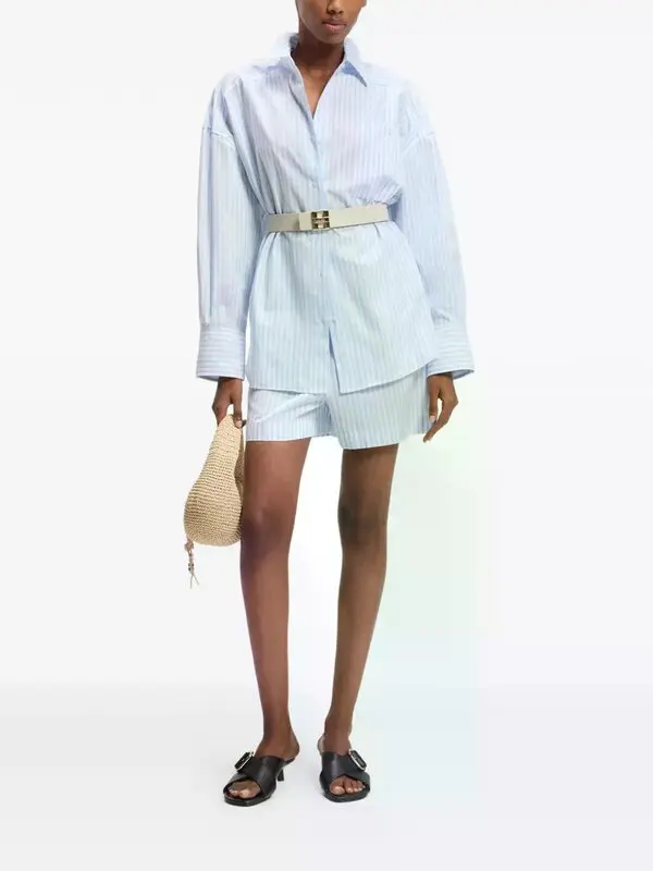 Hugo Striped Pleated Shorts - Blue