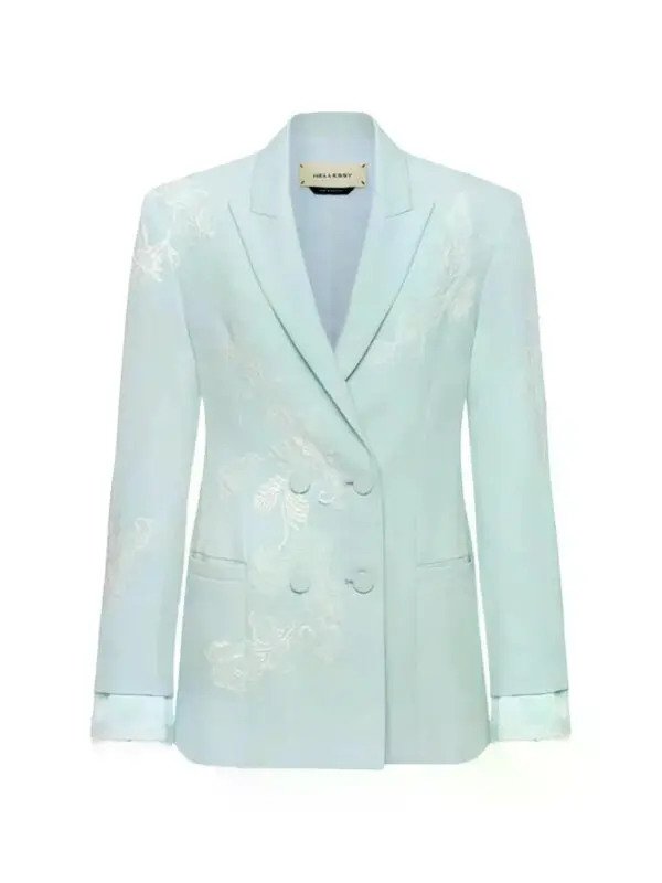 Hellessy Bruce Floral Embroidered Double-breasted Blazer