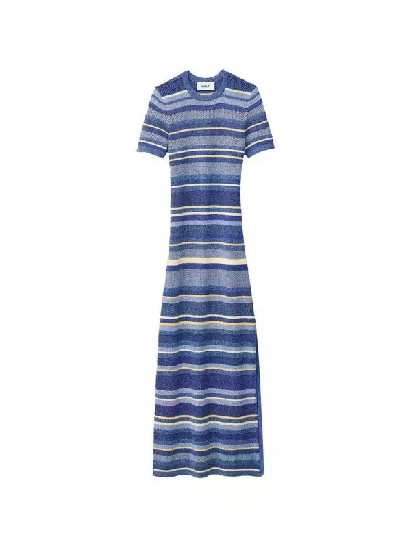Ba&sh Tonnie Striped Pointelle-knit Maxi Dress