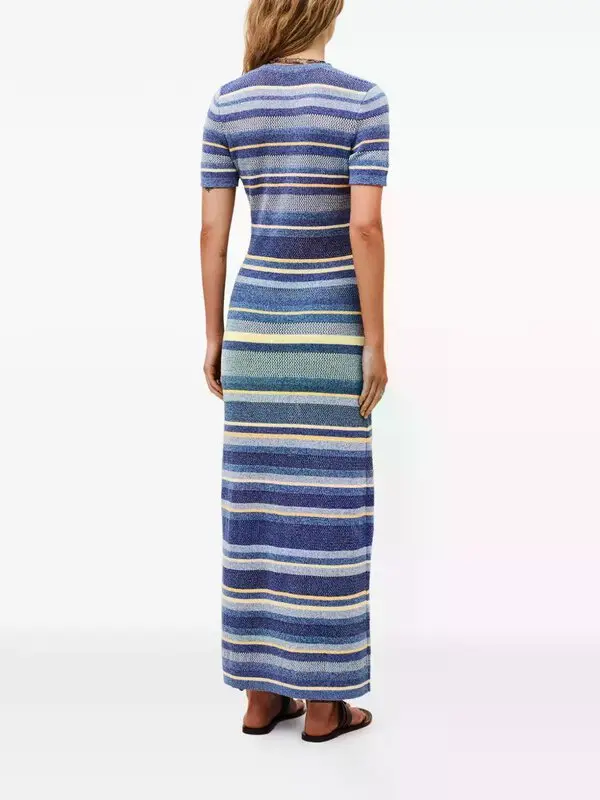 Ba&sh Tonnie Striped Pointelle-knit Maxi Dress