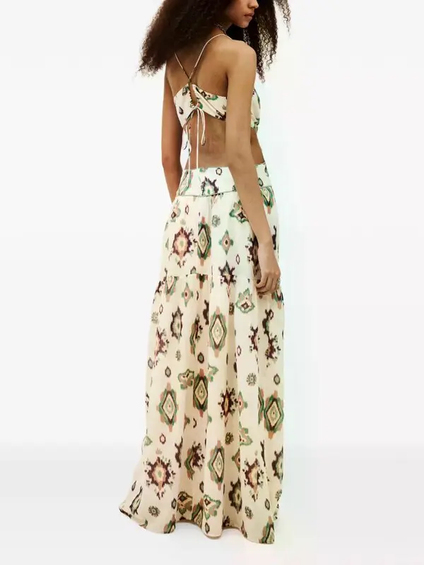 Ba&sh Omelia Ikat-print Maxi Dress With Cut-out Detailing