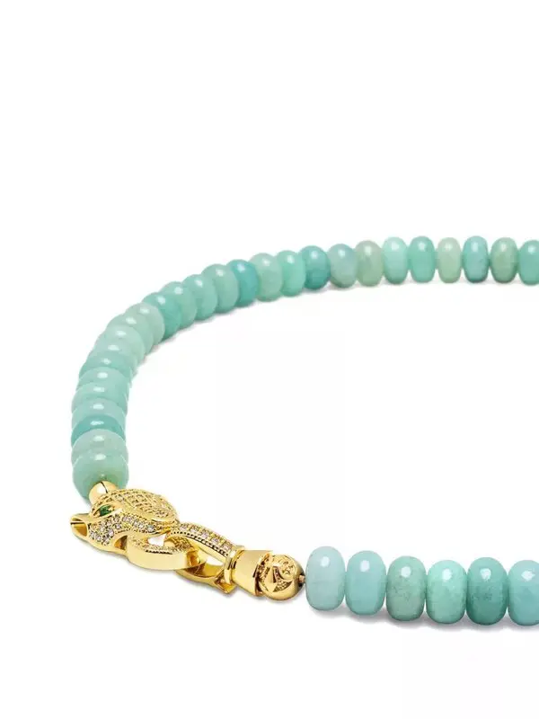 NIALAYA JEWELRY Panther Charm Amazonite Necklace